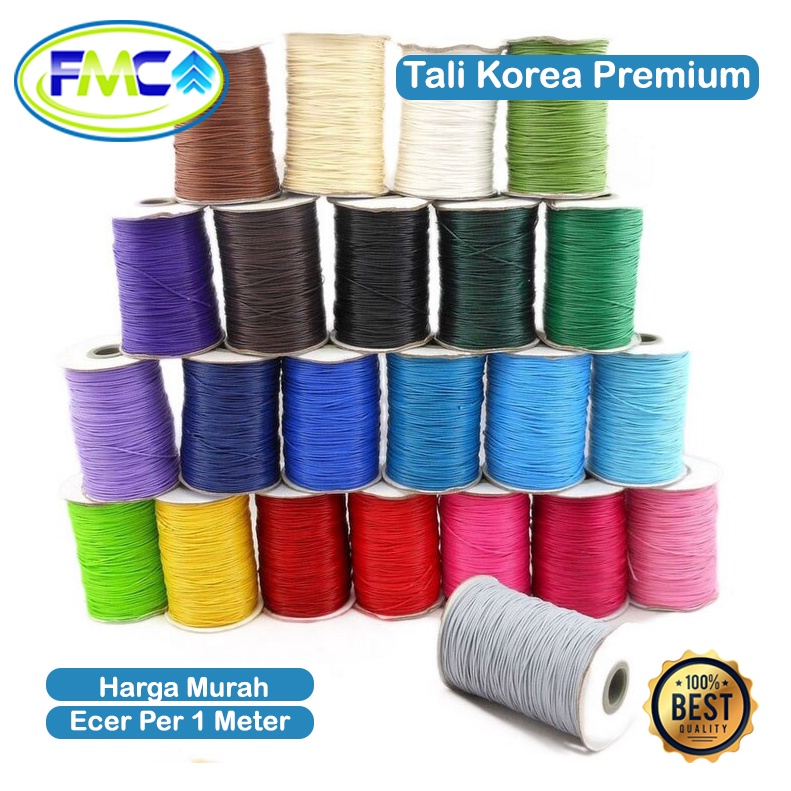Jual Tali Korea 1 mm 1,5 mm 2 mm 3 mm Hitam Warna Warni Tali Kulit ...