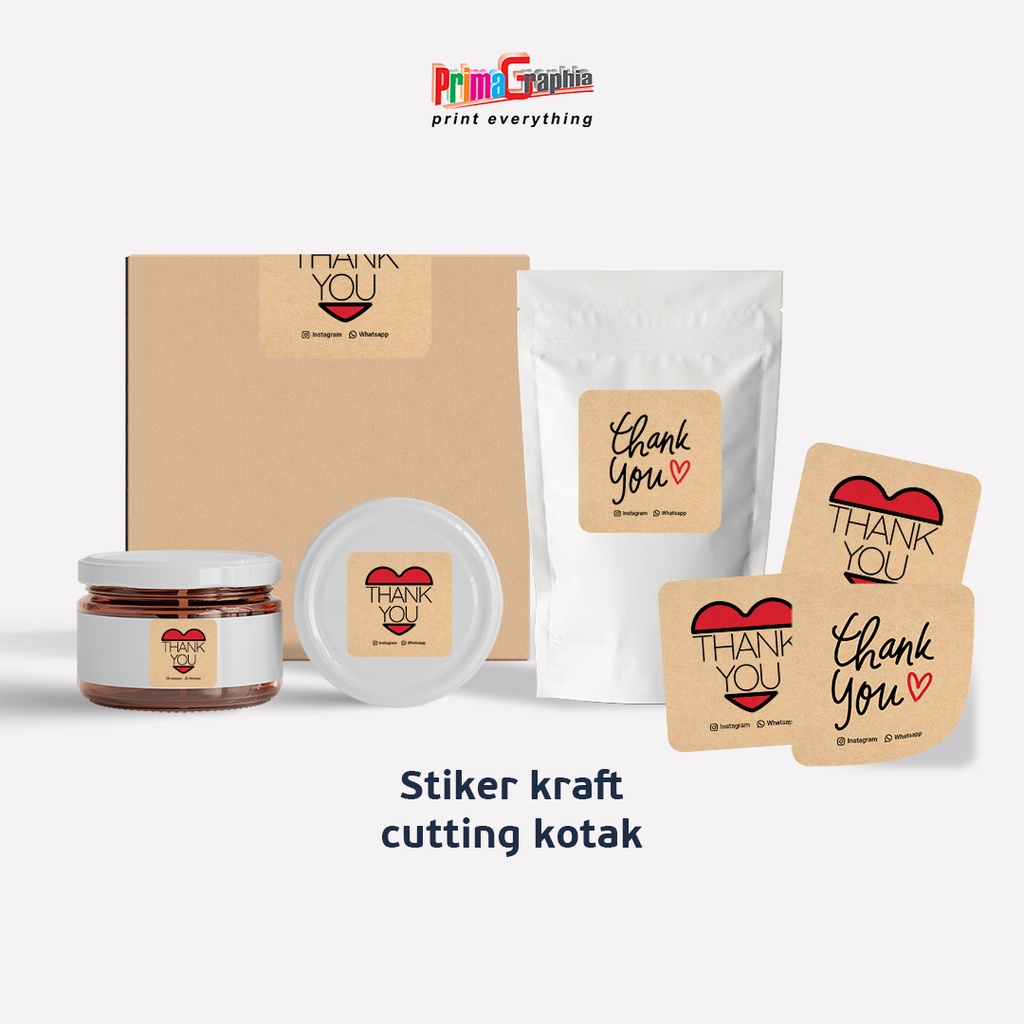 Jual Cetak Stiker Kraft Kotak Custom Desain Template | Shopee Indonesia