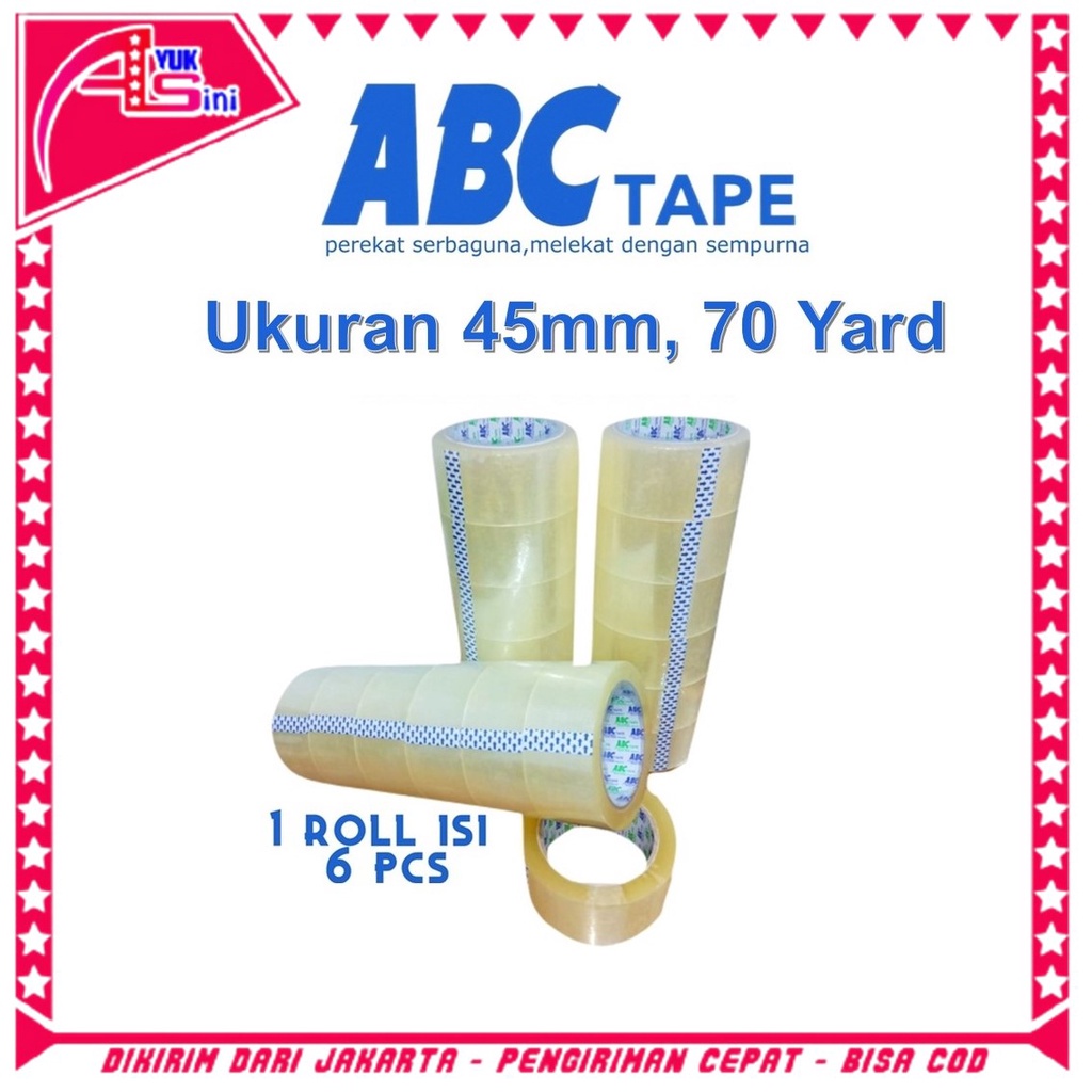 Jual AS Lakban Bening 45MM Merk ABC TAPE Lakban Coklat Murah | Shopee ...