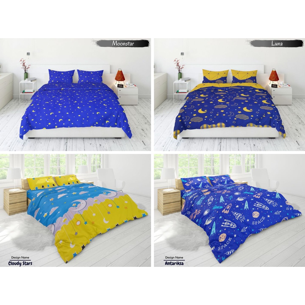 Jual Sprei Motif Bulan Bintang Luar Angkasa Ukuran 120X200 / 160X200 ...