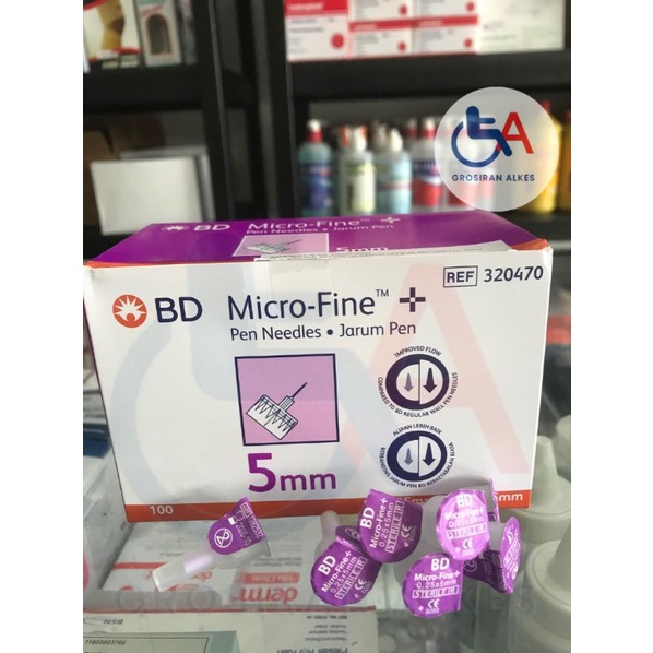 Jual MicroFine BD ungu 5mm - lancet insulin - jarum micro fine BD 5mm ...