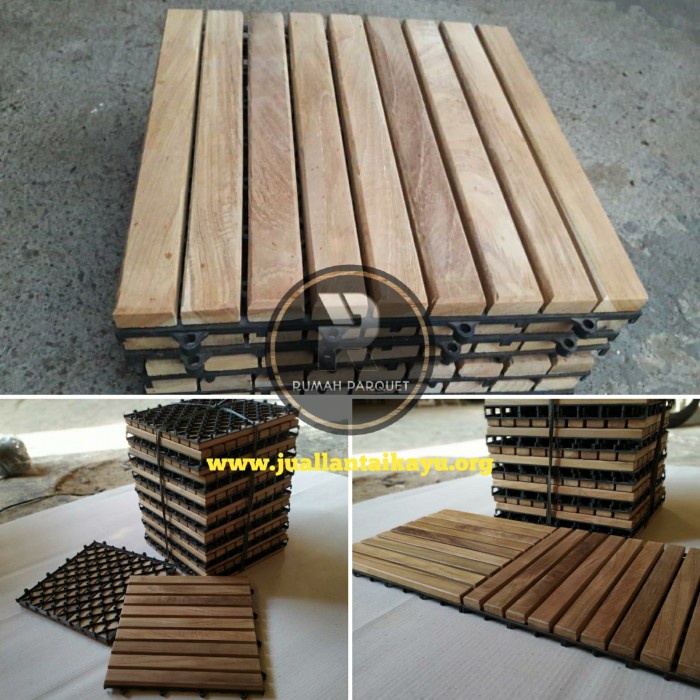 Jual Lantai Lantai Kayu Decking Tile Jati Bongkar Pasang - Ubin Parket ...