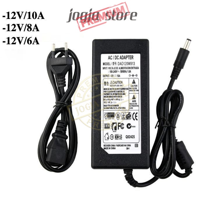 Jual Power Adaptor LED Strip Monitor DC 12V 10A 8A 6A 4A Adapter Power ...