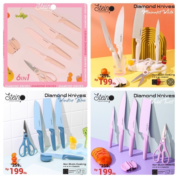 Jual Stein Cookware Diamond Knife Set (Pisau Dapur) | Shopee Indonesia