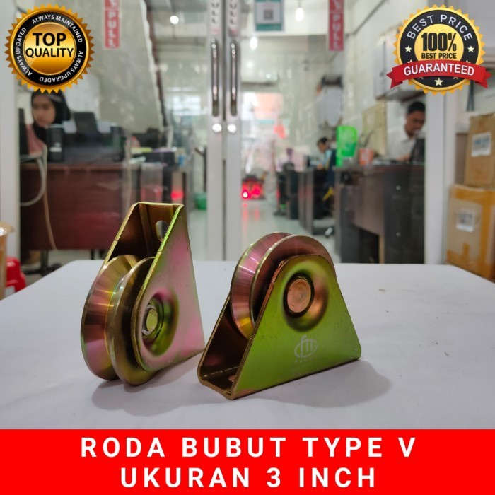 Jual Roda Rel Pagar Bubut Besi AS Bearing Galvanized Sliding Gate Wheel ...