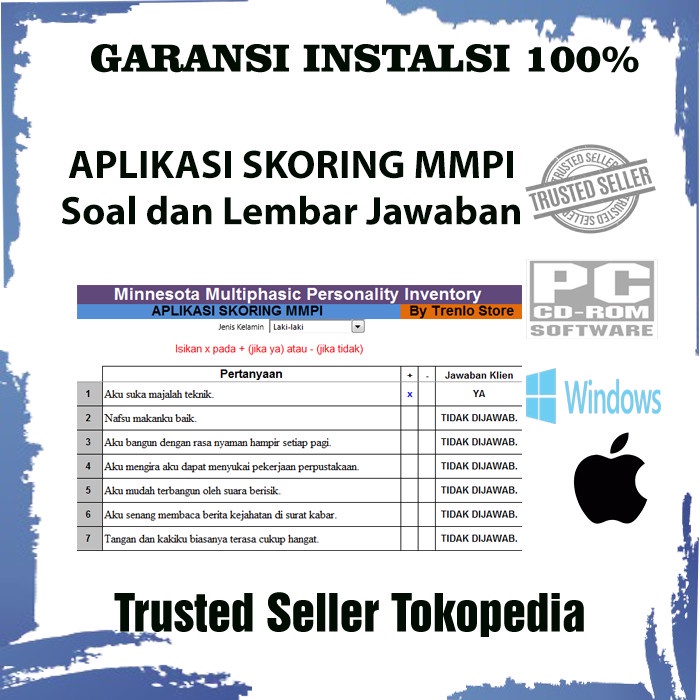 Jual PAKET ALAT TES PSIKOLOGI MMPI DAN APLIKASI SKORING MMPI | Shopee ...
