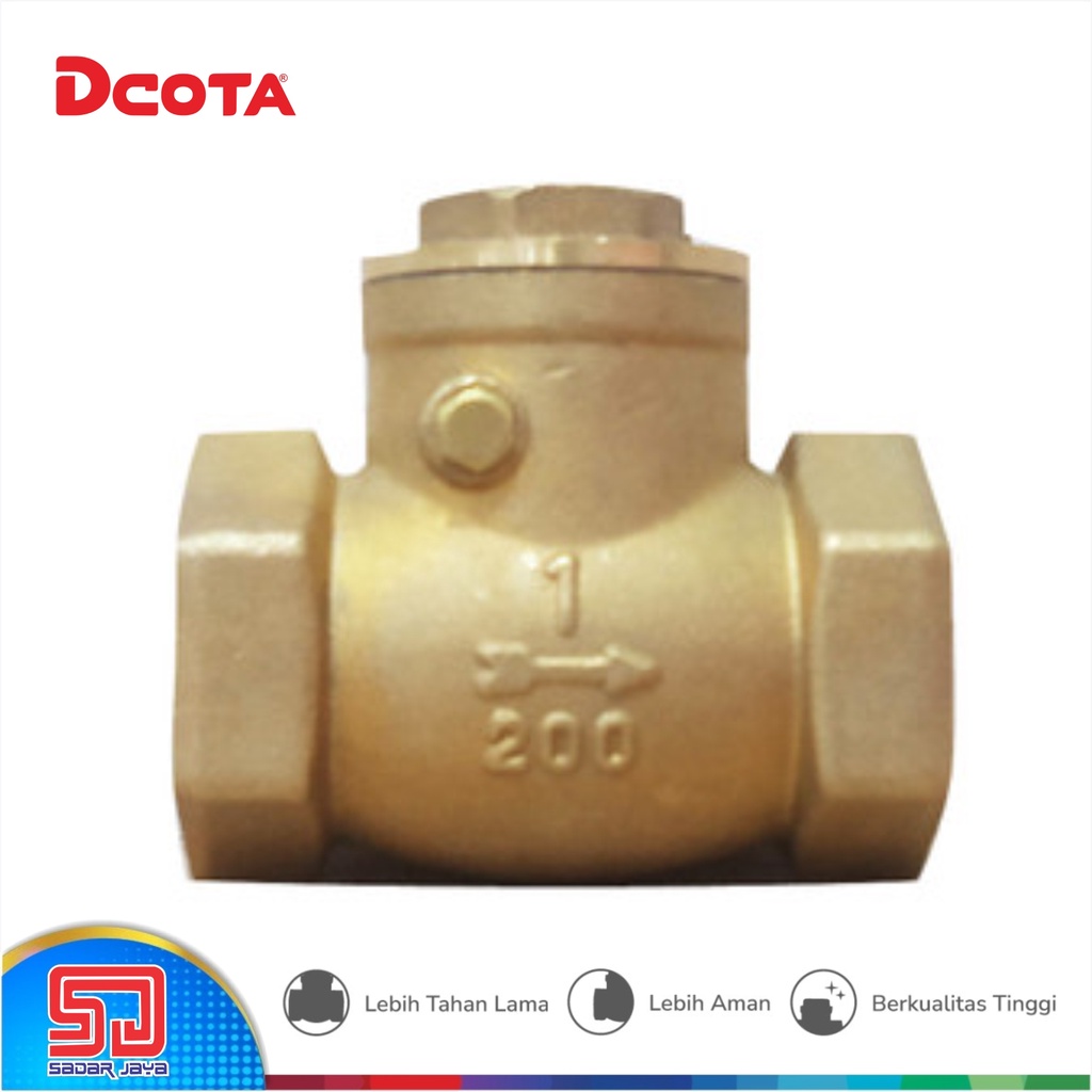 Jual DCOTA Check Valve Brass 1" Katup Swing Klep Tabok Kuningan Satu inch | Shopee Indonesia