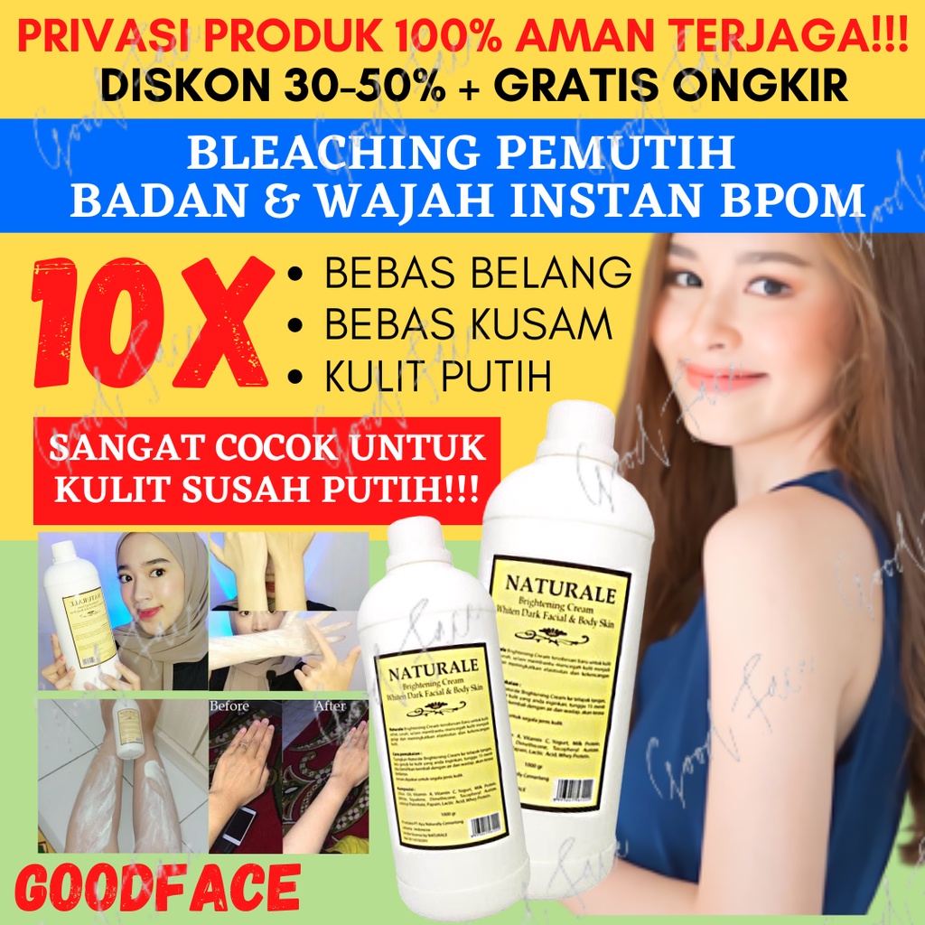 Jual BLEACHING BADAN NATURALE 500GR ORIGINAL - PEMUTIH BADAN PERMANEN ...