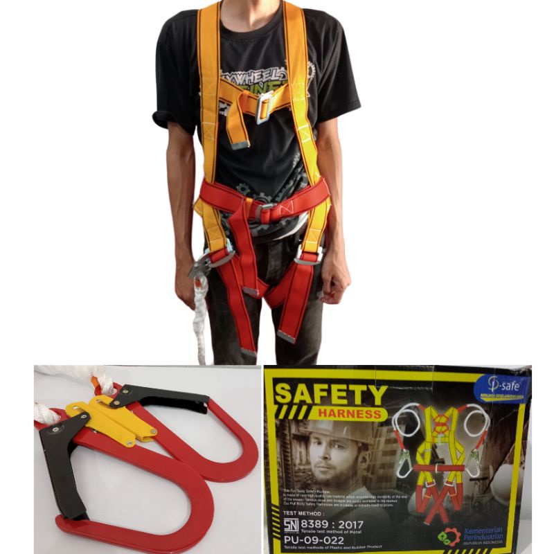 Jual FULL BODY HARNESS DOUBLE BIG HOOK+WEBBING PAD SABUK PANJAT IKAT ...