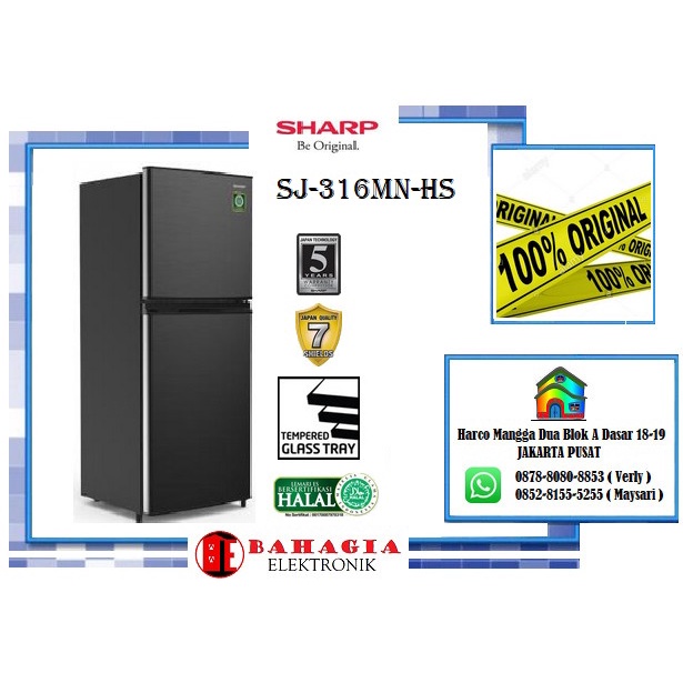 Jual SHARP SJ-316MN-HS KULKAS 2 PINTU | Shopee Indonesia