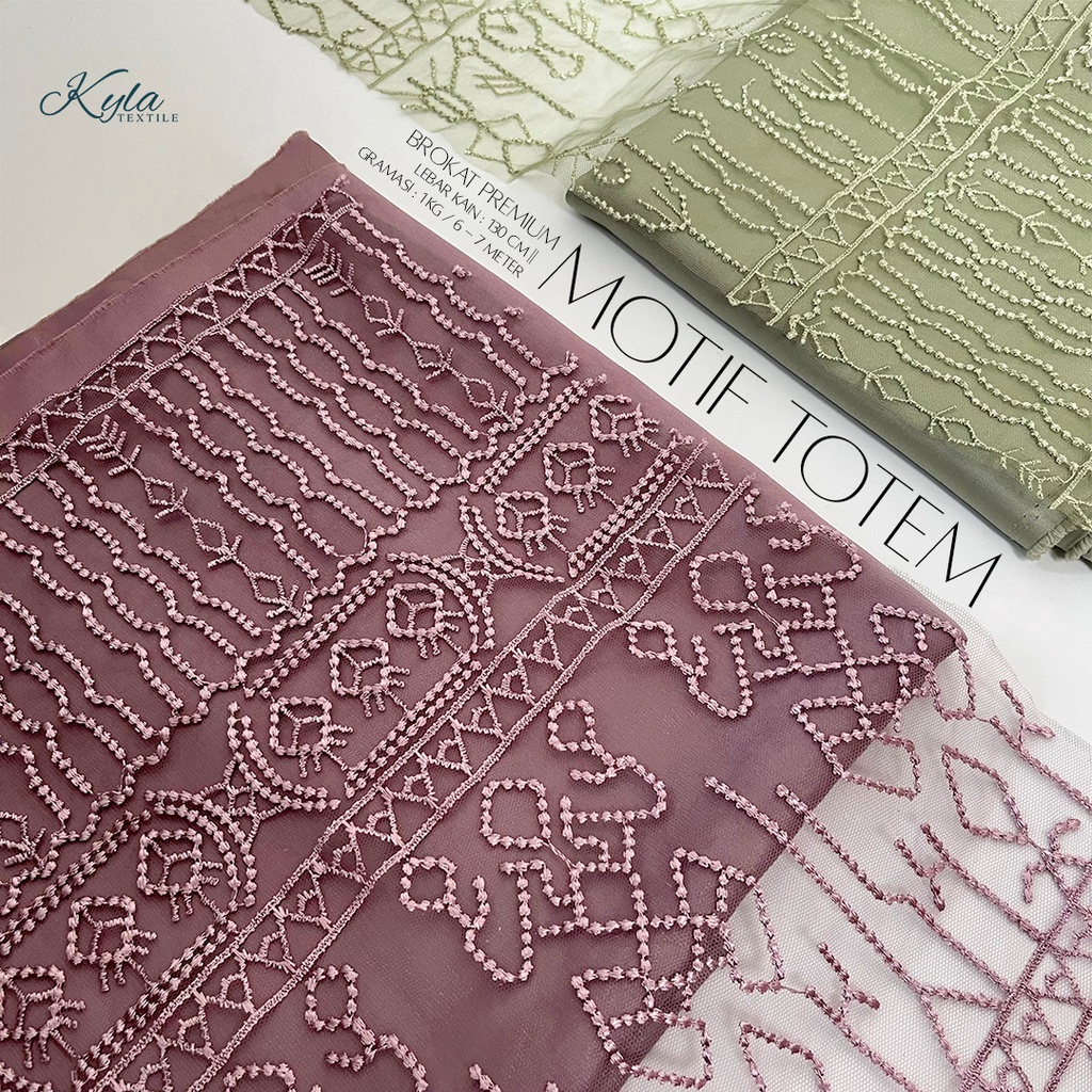 Jual 1/2 METER BROKAT TILE PRANCIS MOTIF TOTEM/SUMBA/BAHAN KEBAYA ...