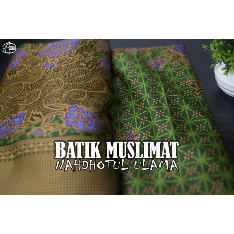 Jual NON LOGO KAIN BATIK MUSLIMAT NU WARNA HIJAU TUA SEMI SUTRA HALUS ...