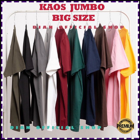 Jual [PROMO] KAOS POLOS LENGAN PENDEK COTTON COMBED 30S JUMBO | Shopee ...