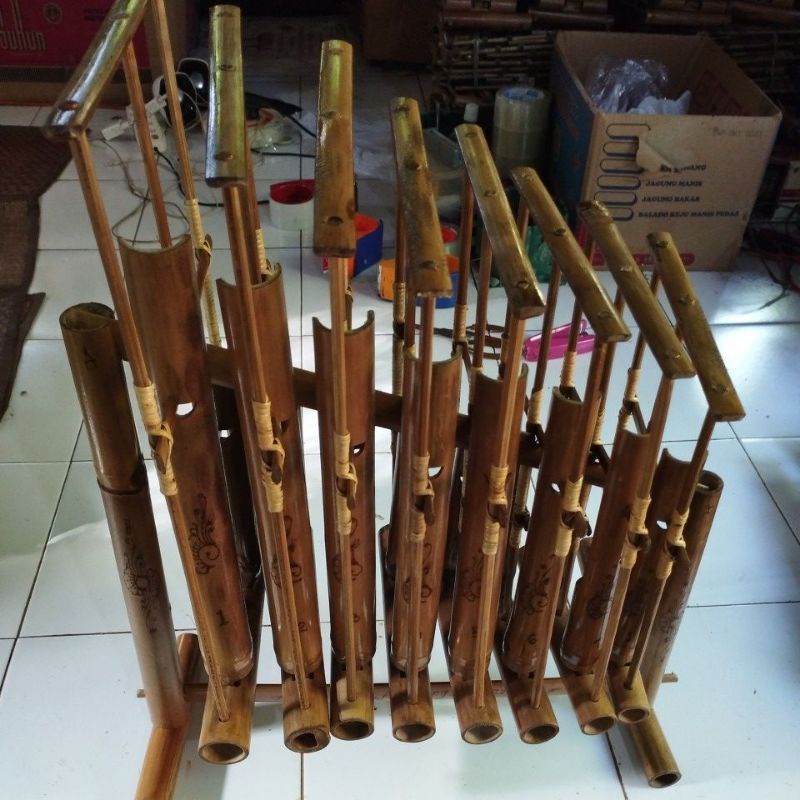 Jual (BISA COD) ANGKLUNG SET 8 NADA TALI ROTAN,kuat awet. | Shopee ...