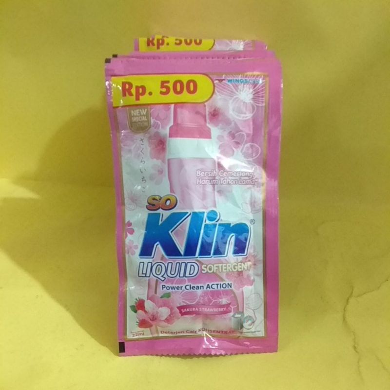 Jual So Klin Liquid Softergent Sakura Strawberry Sachet | Shopee Indonesia