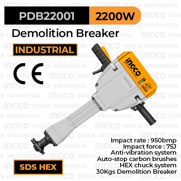 Jual Demolition Jack Hammer 75J INGCO PDB22001 Mesin Bor Bobok Beton ...