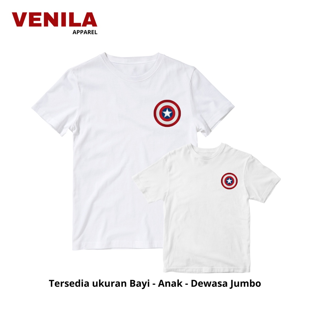Jual Kaos Captain America Anak & Dewasa / Baju Superhero Shield Marvel ...