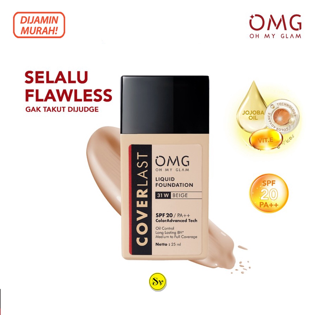 Jual OMG Oh My Glam Coverlast Liquid Foundation SPF20++ Alas Bedak ...