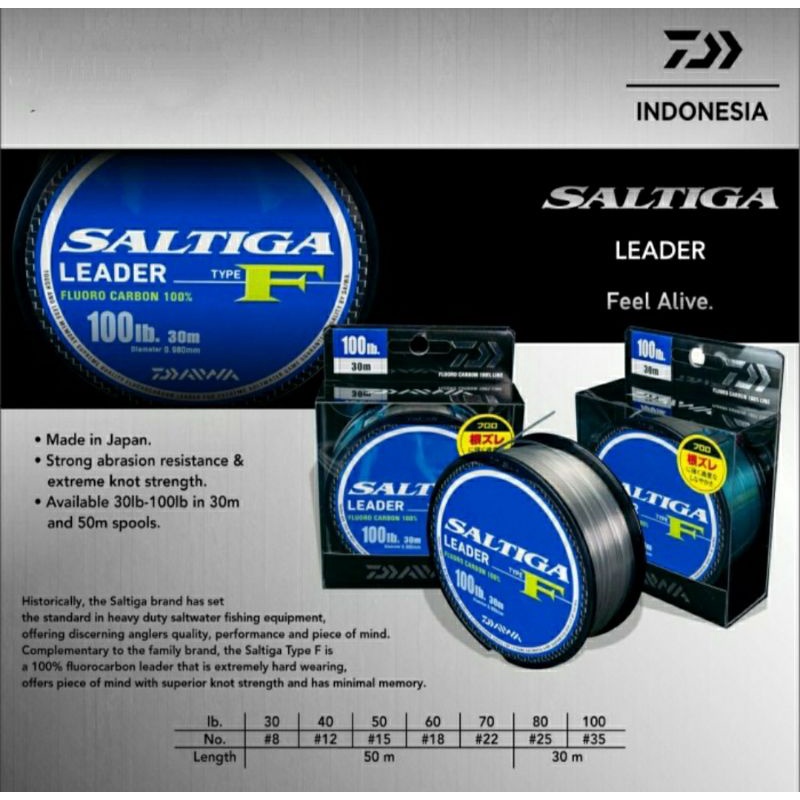 Jual SENAR LEADER DAIWA SALTIGA TYPE F - 100% FLUORO CARBON | Shopee ...