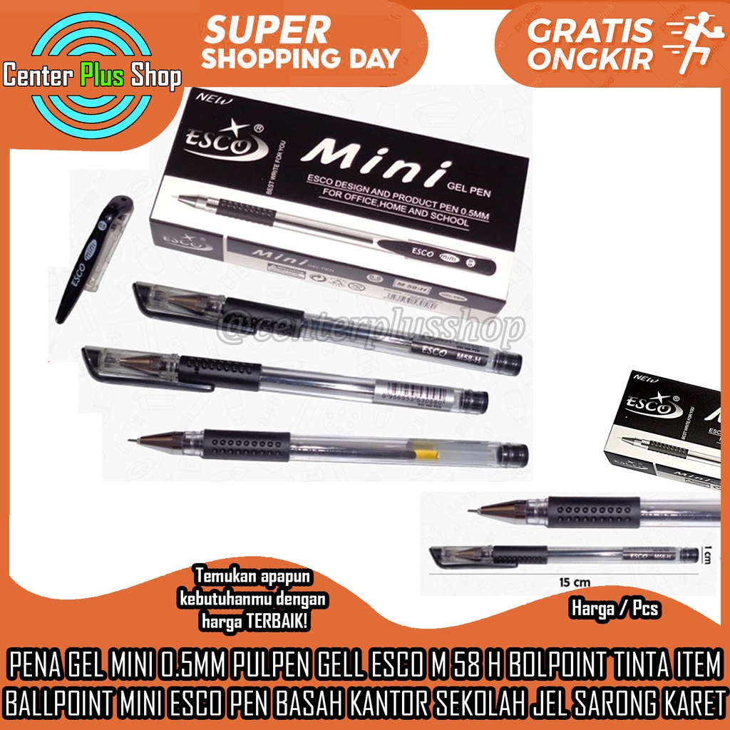 Jual Pen Pena Gel Mini 0.5mm Pulpen Gell Esco M 58 H Balpoin Sarung ...