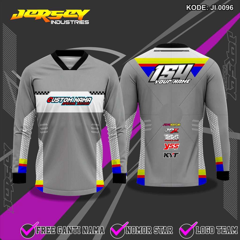 Jual Jersey Racing Lengan Panjang Full Printing, Kaos Jersey Team ...