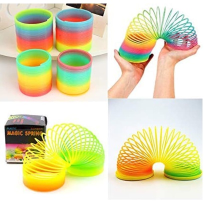 Jual Spring Slinky Magic Warna Mainan Per Pegas Pelangi pelepas stres ...