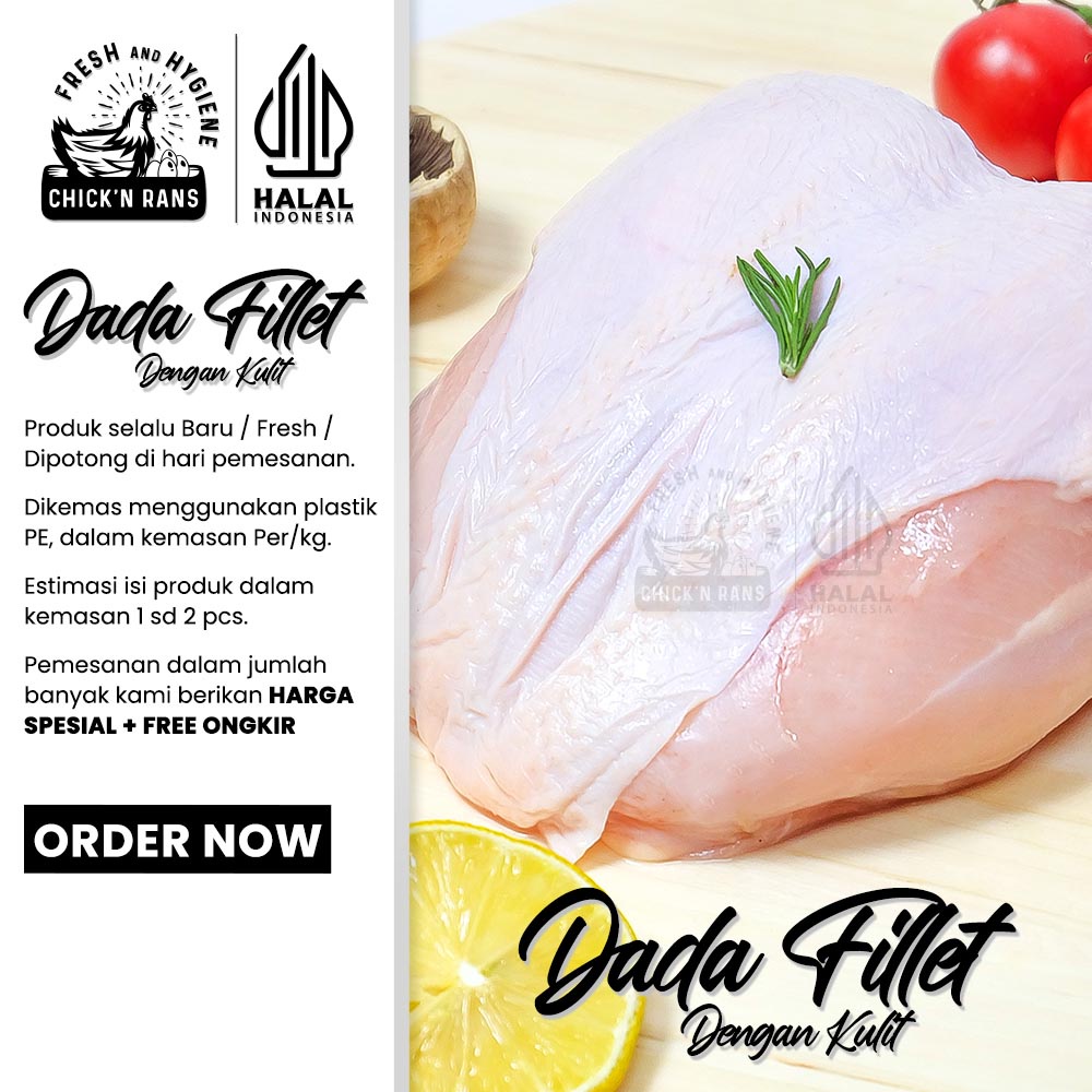 Jual Daging Ayam Dada Fillet Boneless (Dengan Kulit) - Fresh 1kg ...