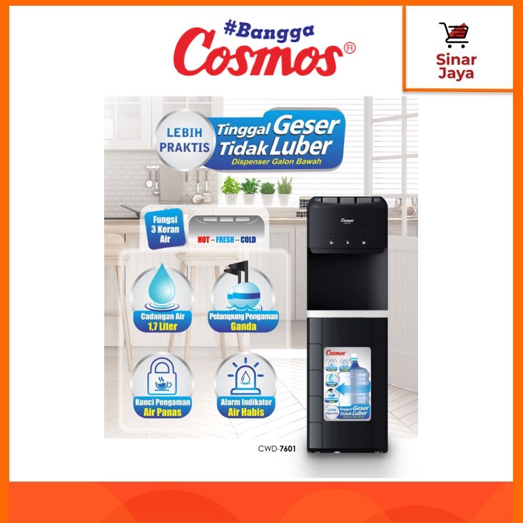 Jual COSMOS CWD-7601 Dispenser Galon Bawah 3 Kran (Hot, Normal, Cold) | Shopee Indonesia