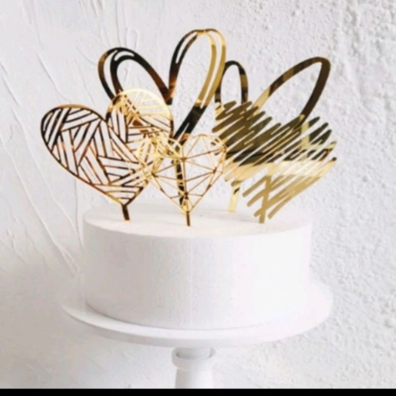 Jual Topper Love Gold,Topper Akrilik Cinta emas,Hiasan Kue Love ...
