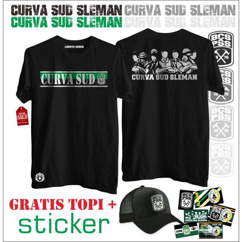 Jual Kaos BCS CURVA SUD Sleman GRATIS TOPI STICKER | Shopee Indonesia