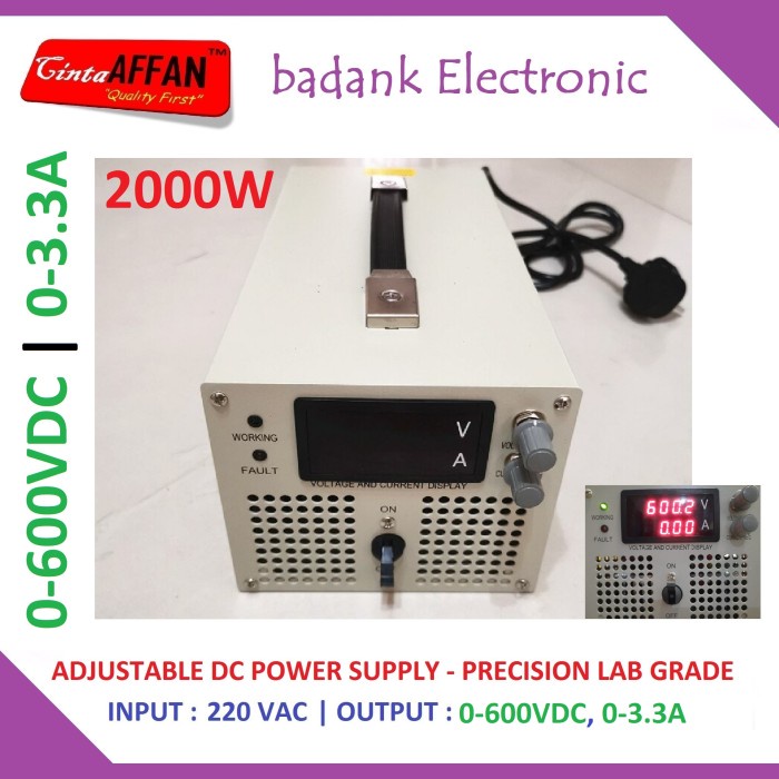 Jual [2000W] Adjustable DC Power Supply 0-600V 0-3.3A Switching NAI27 ...