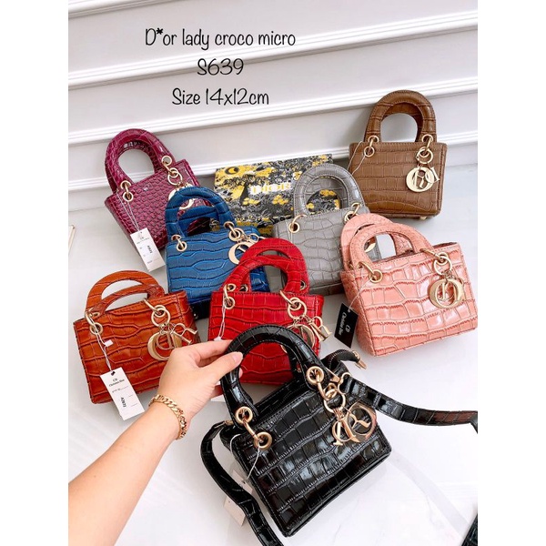 Jual TAS SELEMPANG D*OR LADY CROCO MICRO MINI KODE 639 + (FREE BOX ...