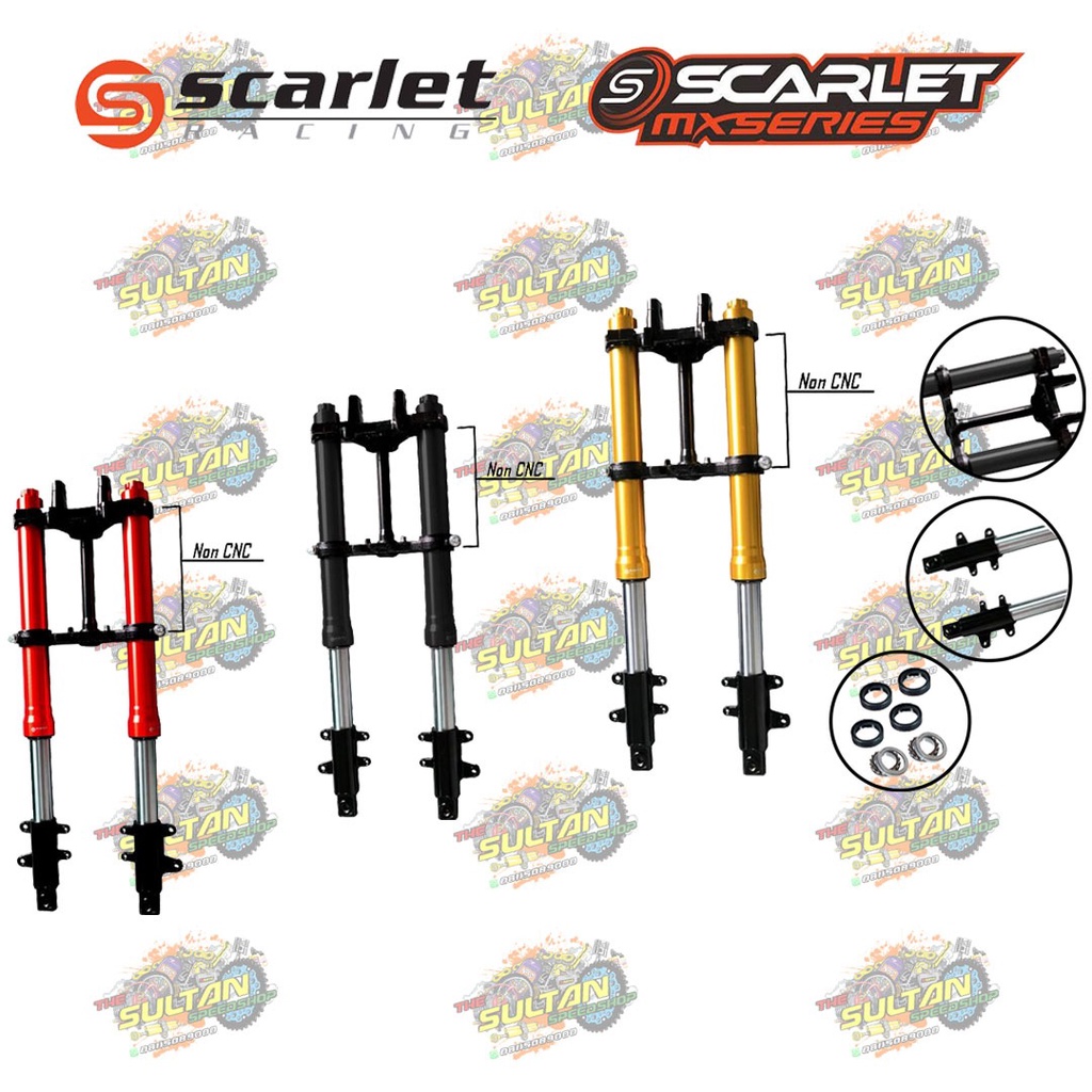 Jual SHOCK DEPAN UPSIDE DOWN + SEGITIGA VIXION SCARLET RACING | Shopee Indonesia