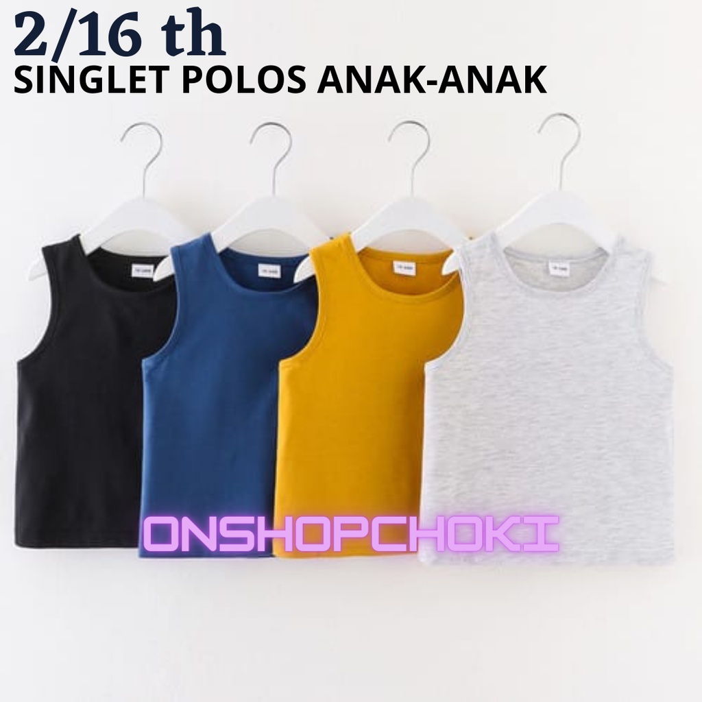 Jual Singlet Polos Anak Usia 2-16 tahun Singlet Anak Anak Pakaian dalam ...