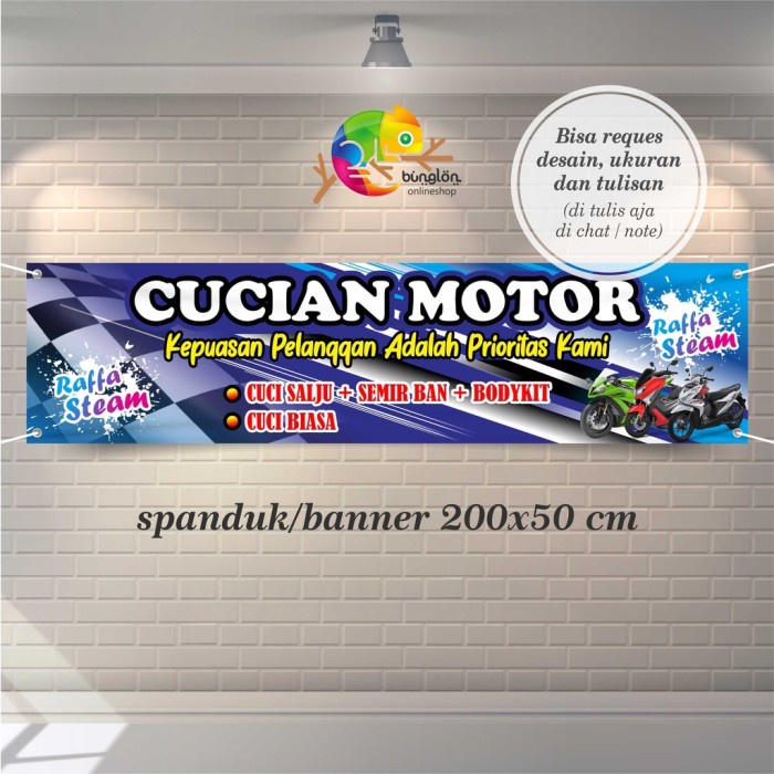 Jual SPANDUK BANNER CUCI MOTOR CUSTOM MURAH BERKUALITAS | Shopee Indonesia