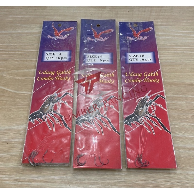 Jual Mata Pancing Udang Fire Eagle siap pakai/pancing udang tajam ...