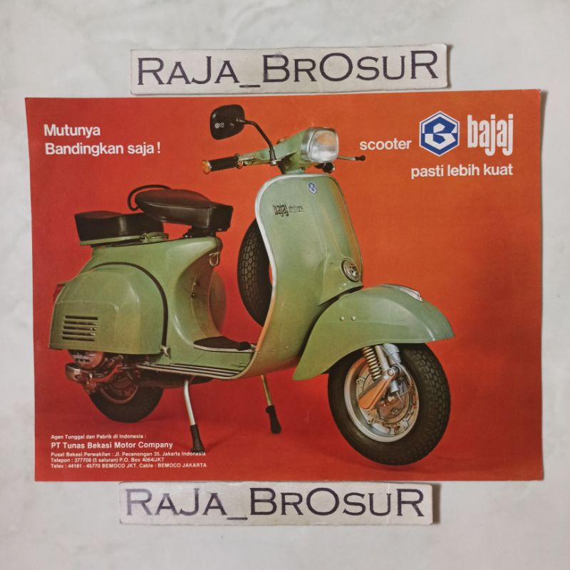 Jual Poster brosur katalog flyer jadul lawas Vespa Bajaj Deluxe/Vespa ...