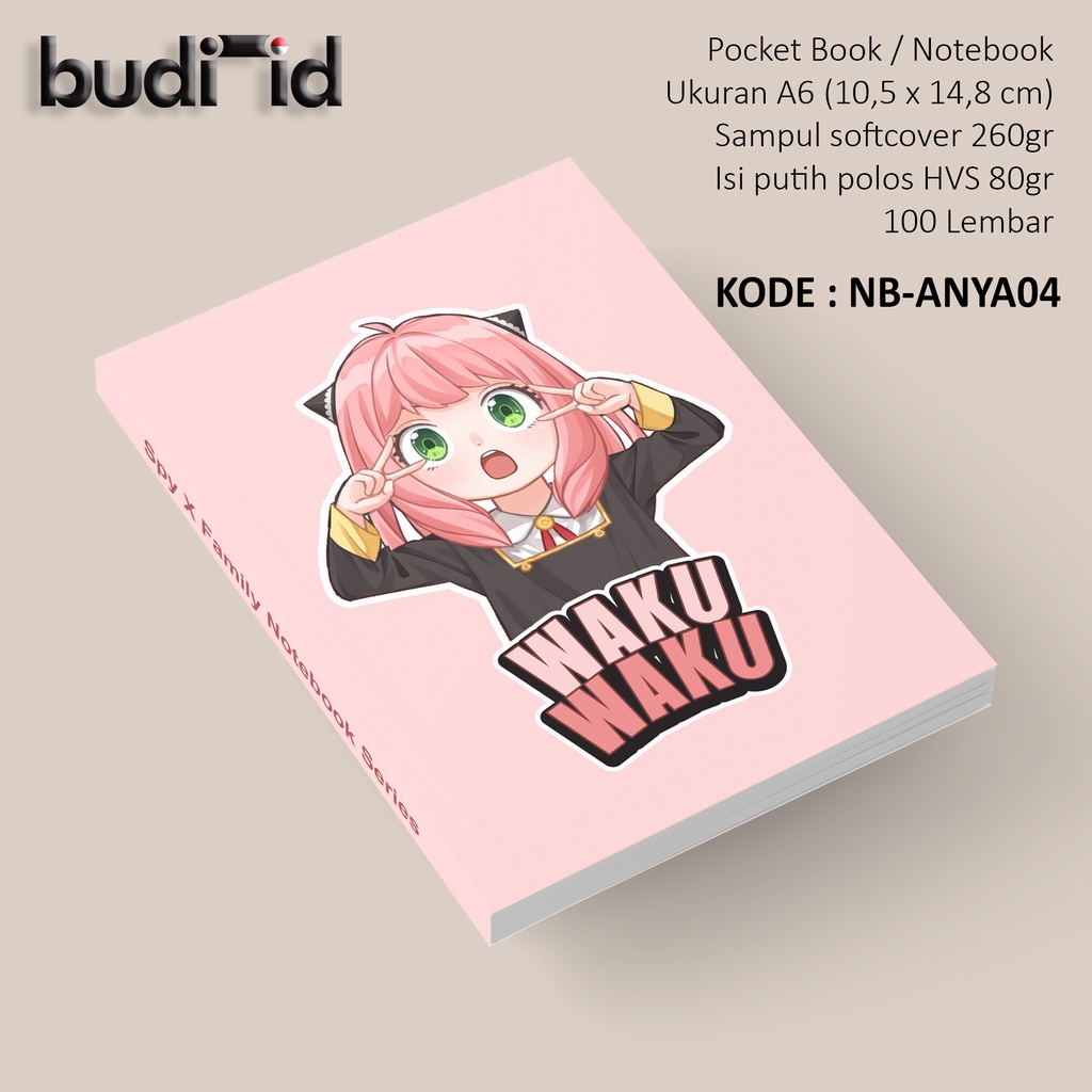 Jual Notebook Anime Spy x Family Anya Forger NB-ANYA04 A6 Softcover ...