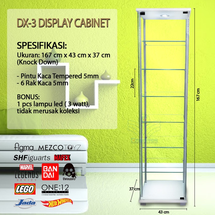 Jual Rak Lemari Pajang Hias Etalase Rak Kaca Display Cabinet 1 Pintu Minimalis | Shopee Indonesia