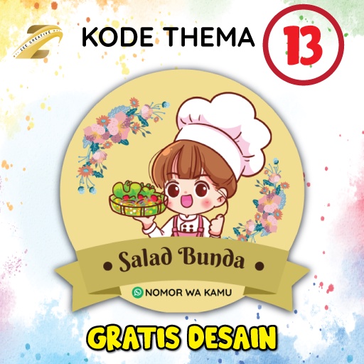 Jual Stiker Label Kemasan Cutting Pola Gratis Desain / Stiker Logo ...