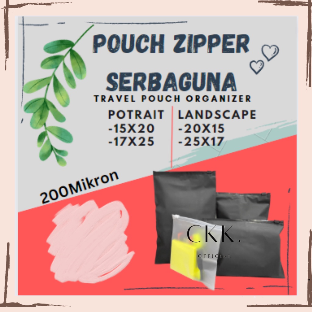 Jual CKK Zipper Bag Matte Putih dan Hitam Kantong Pouch Polos Portable ...