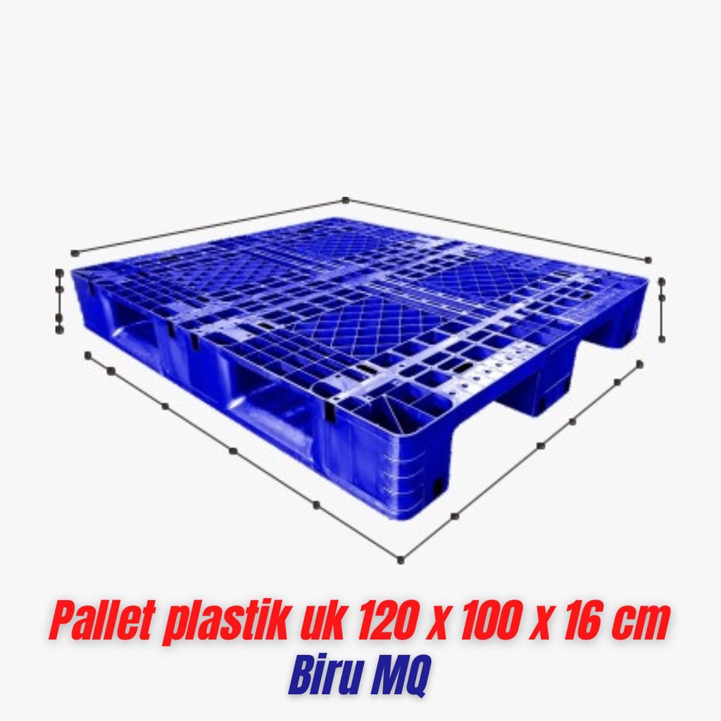 Jual Pallet Plastik BARU ( NEW) warna BIRU MQ uk 120 x 100 x 16 cm Alas ...