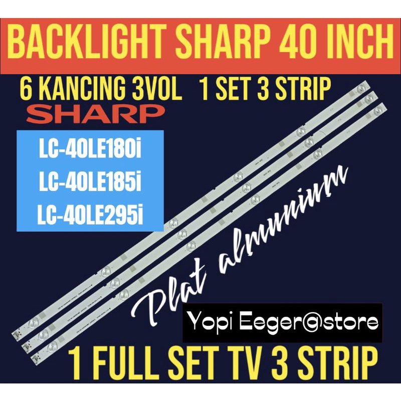 Jual BACKLIGHT TV LED SHARP 40" INCH LC 40LE180i-LC 40LE185i LC ...