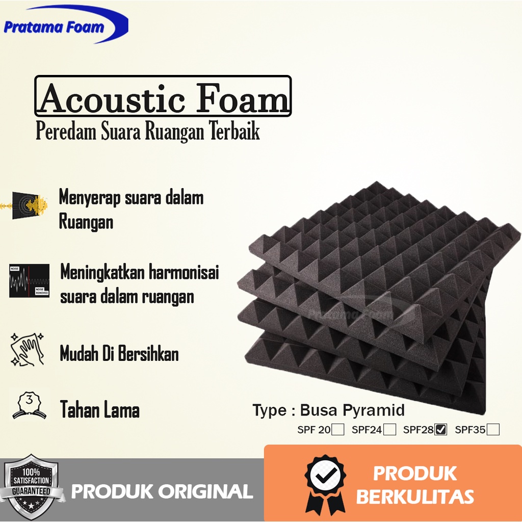 Jual Busa Peredam Suara Pyramid Acoustik Foam 50x50x3 | Shopee Indonesia