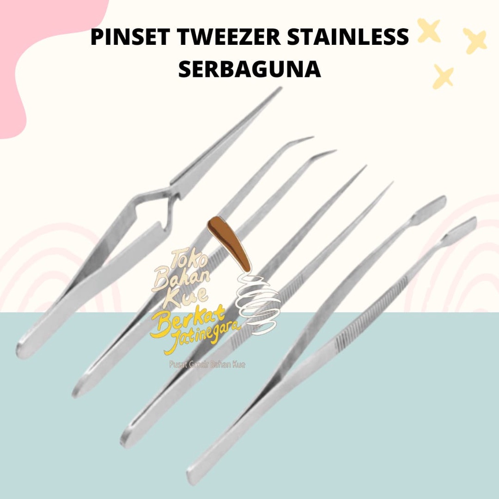 Jual PINSET TWEEZER STAINLESS SERBAGUNA / PINSET 4IN1 / PENCAPIT 4 PCS ...