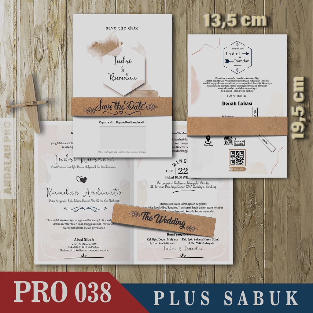 Jual Pro 038 Lipat 2 Plus Sabuk - Cetak Undangan Color / Berwarna ...