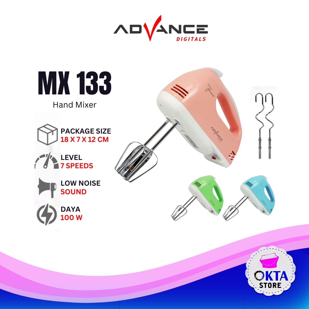 Jual Advance Hand Mixer MX-133 100 Watt | Shopee Indonesia
