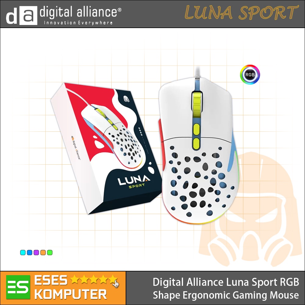 Jual Mouse DA Digital Alliance Luna Sport RGB | Ergonomic Gaming Mouse ...