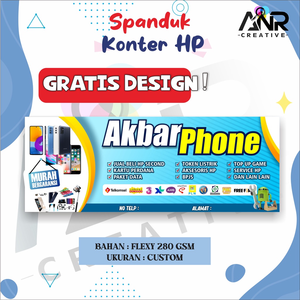 Jual Spanduk Konter HP/ Banner Konter HP/ Cetak BAnner Murah/ Spanduk Konter Murah / FREE DESIGN ...