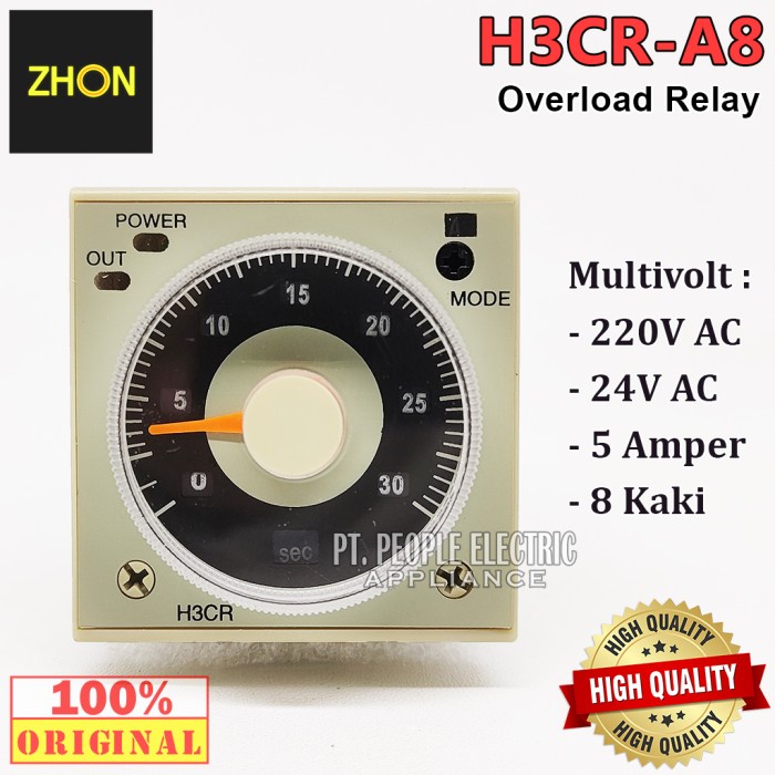 Jual Komponen Listrik Timer Zhon H3Cr-8A 220V 8 Pin | Shopee Indonesia